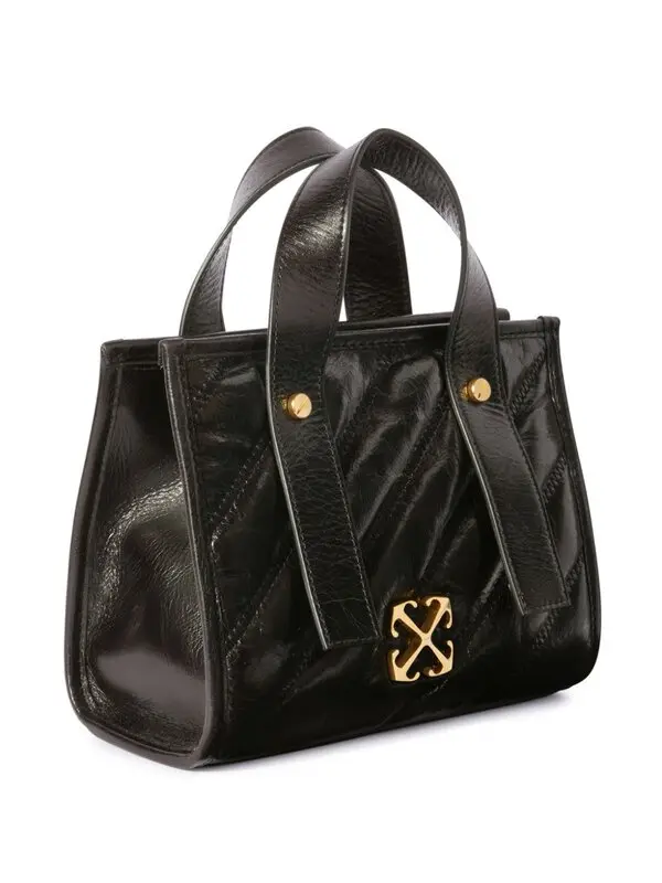 Off-White Quilted Tote Bag - Black