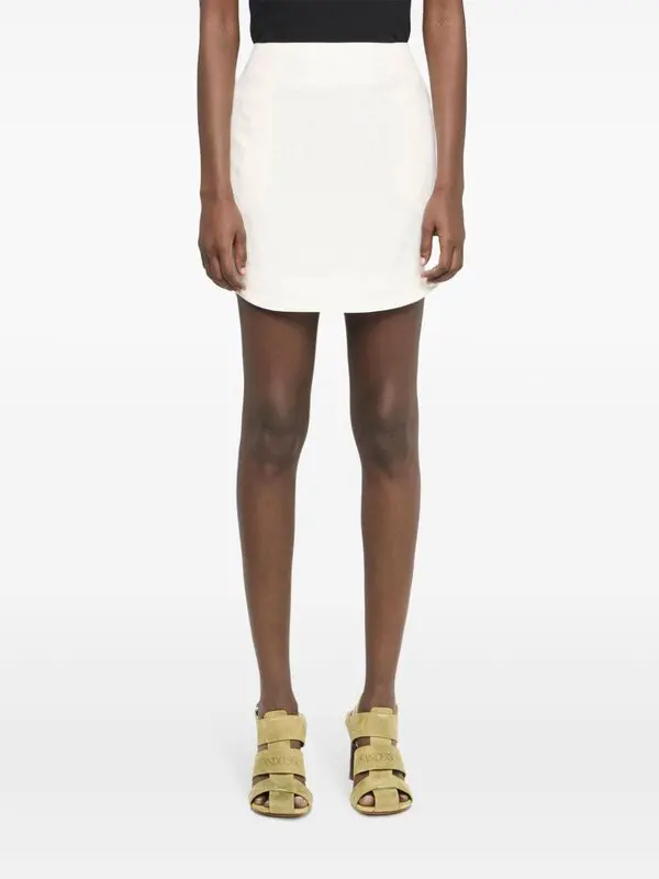 JW Anderson Curved Hem Mini Skirt - White