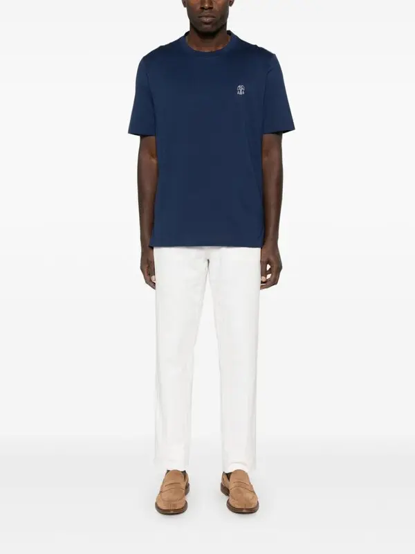 Brunello Cucinelli Logo-print T-shirt - Blue