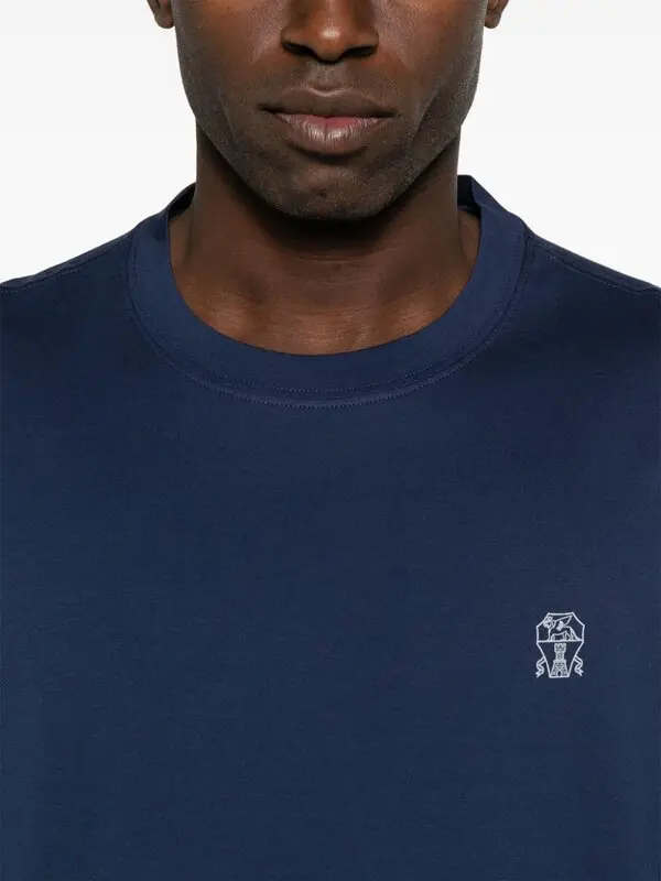 Brunello Cucinelli Logo-print T-shirt - Blue