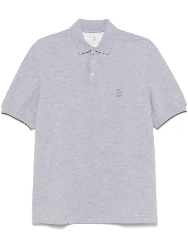 Brunello Cucinelli Logo-print Polo Shirt - Grey