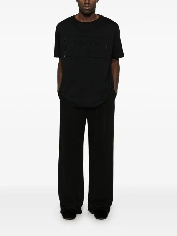 Balmain Flocked-logo T-shirt