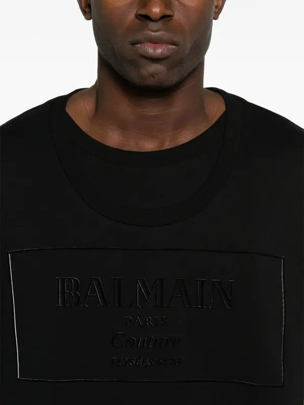 Balmain Flocked-logo T-shirt