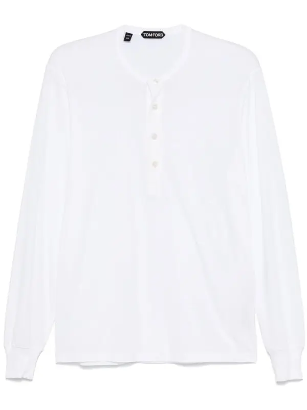 TOM FORD Long-sleeve Henley T-shirt - White
