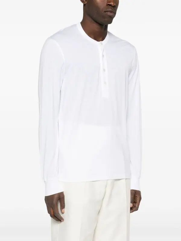 TOM FORD Long-sleeve Henley T-shirt - White