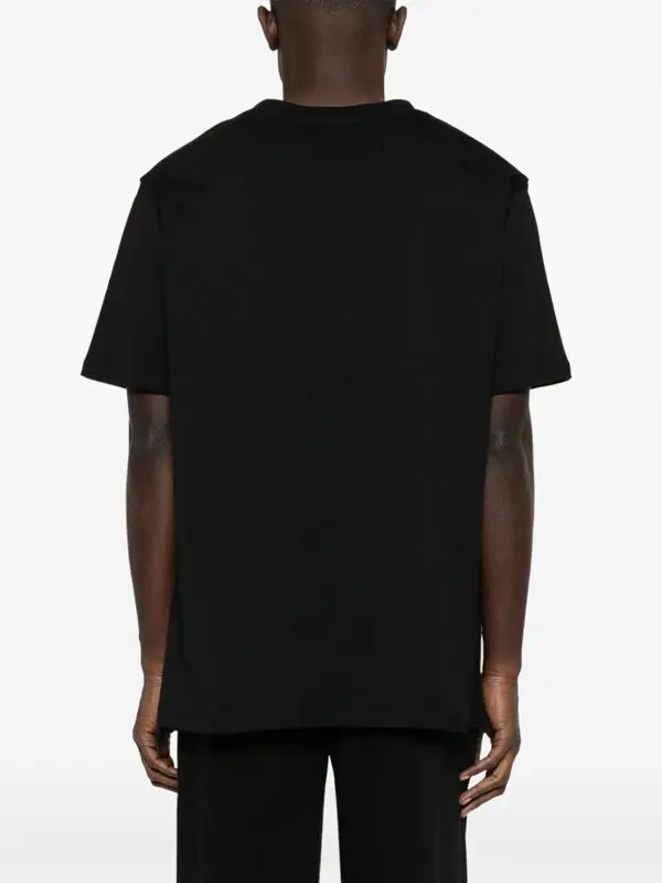 Balmain Flocked-logo T-shirt - Black