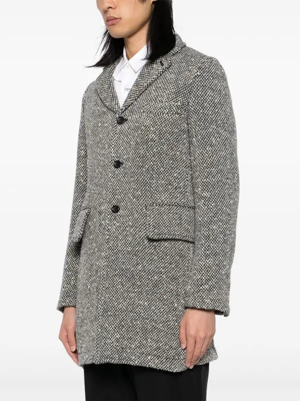 BLACK COMME DES GARÇONS Herringbone Tweed Coat