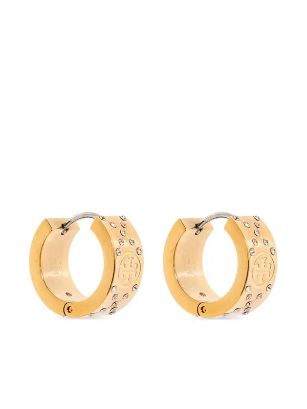 Tory Burch Small T Monogram Hoop Earrings - Gold