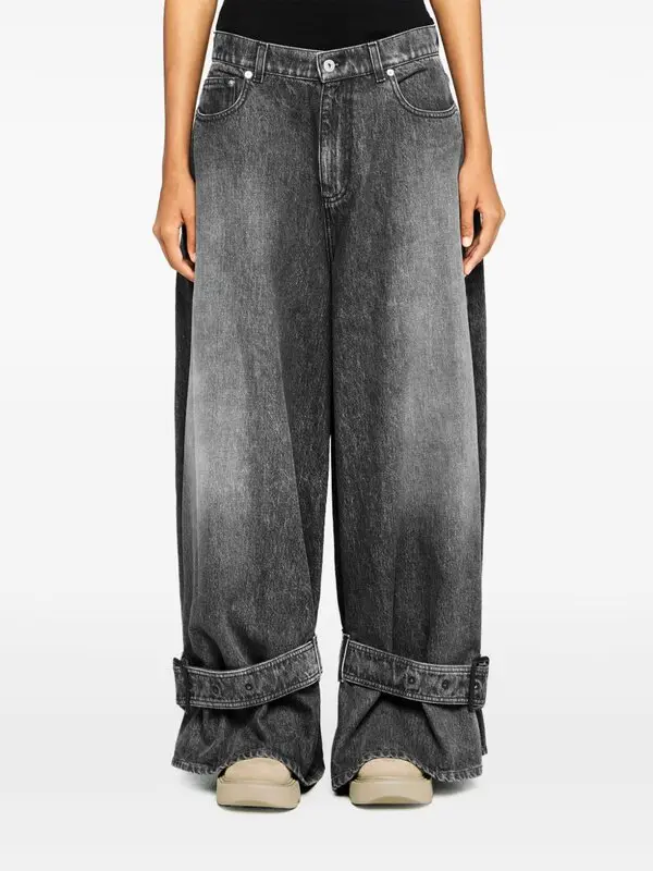 JW Anderson Buckled Wide Leg Jeans - Grey