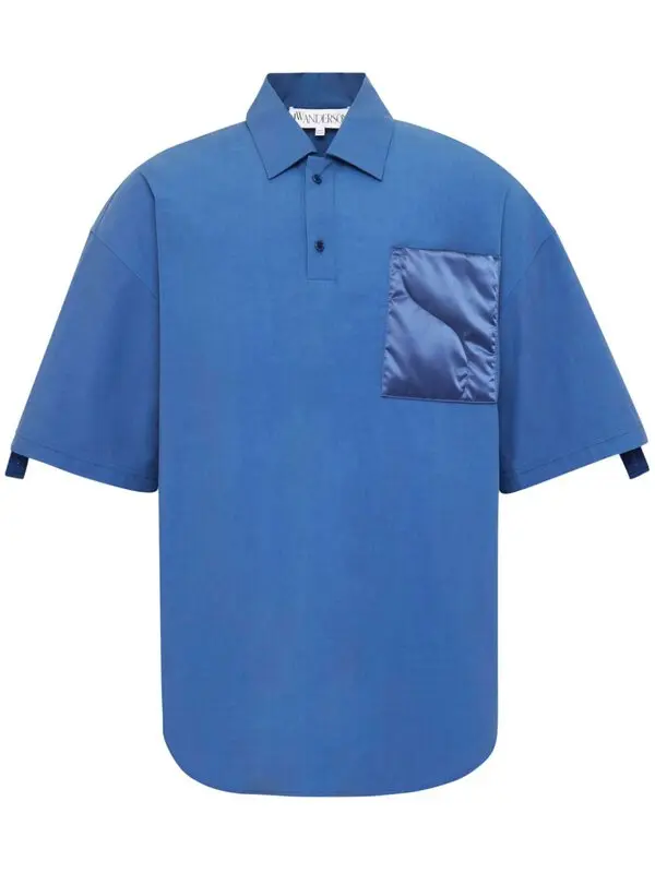 JW Anderson Quilted-pocket Polo Shirt - Blue