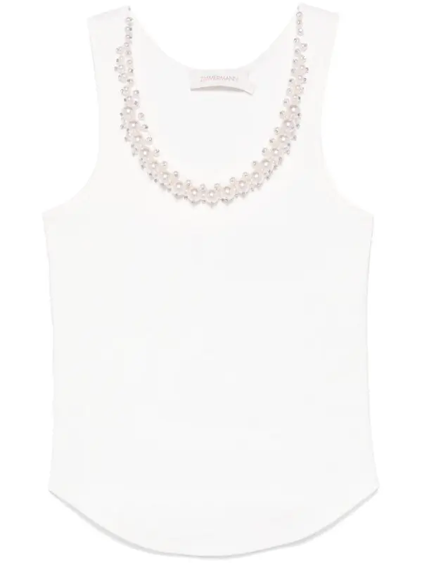 Zimmermann Crush Tank Top - White