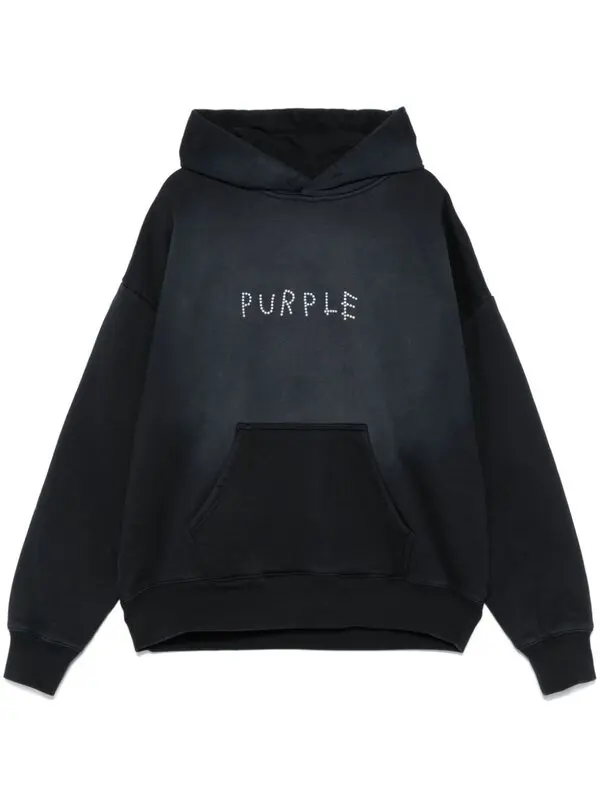 PURPLE BRAND Logo-embellished Hoodie - Black