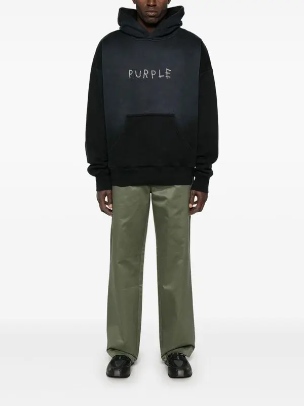 PURPLE BRAND Logo-embellished Hoodie - Black