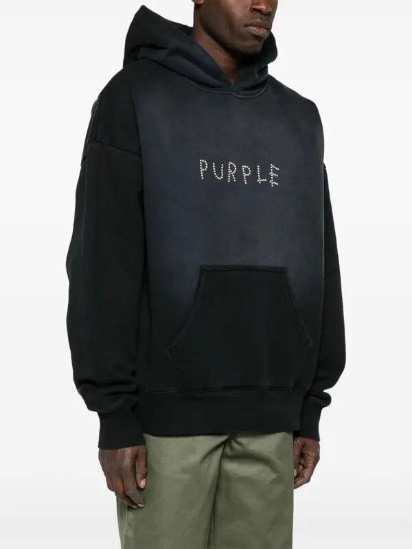 PURPLE BRAND Logo-embellished Hoodie - Black
