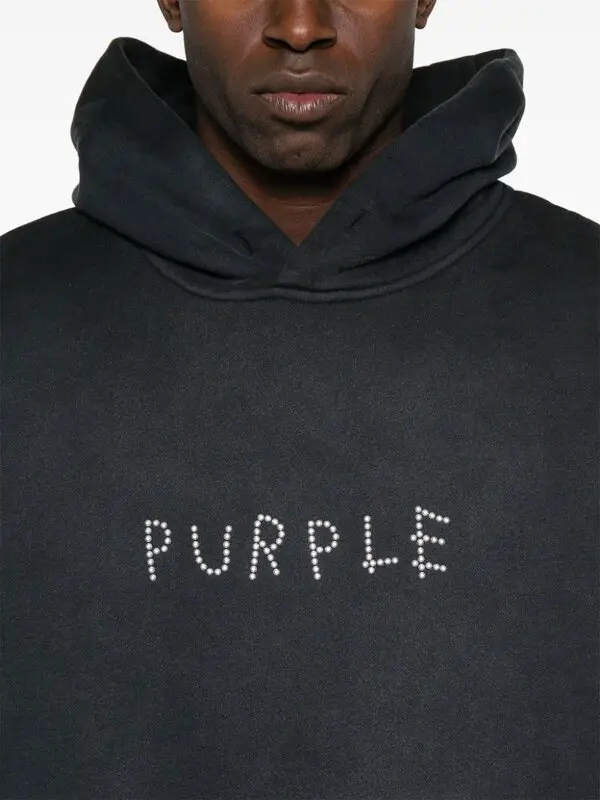 PURPLE BRAND Logo-embellished Hoodie - Black