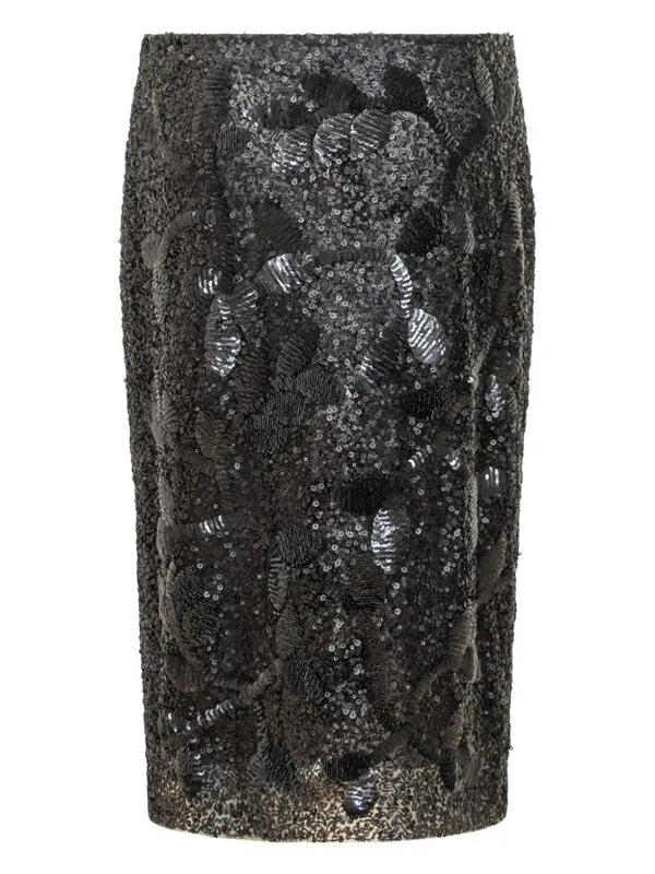 DES_PHEMMES Sequin-embellished Midi Skirt
