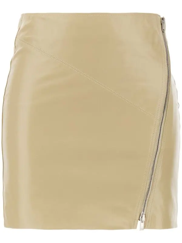Isabel Marant Jeanne Leather Skirt - Neutrals