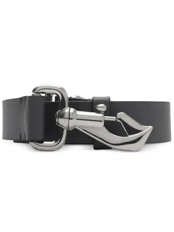 Burberry Leather Equestrian Belt - Black