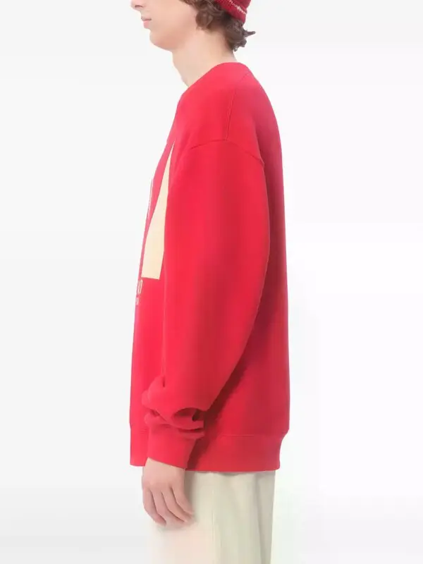Valentino Garavani Crewneck Sweatshirt With Chez Print - Red
