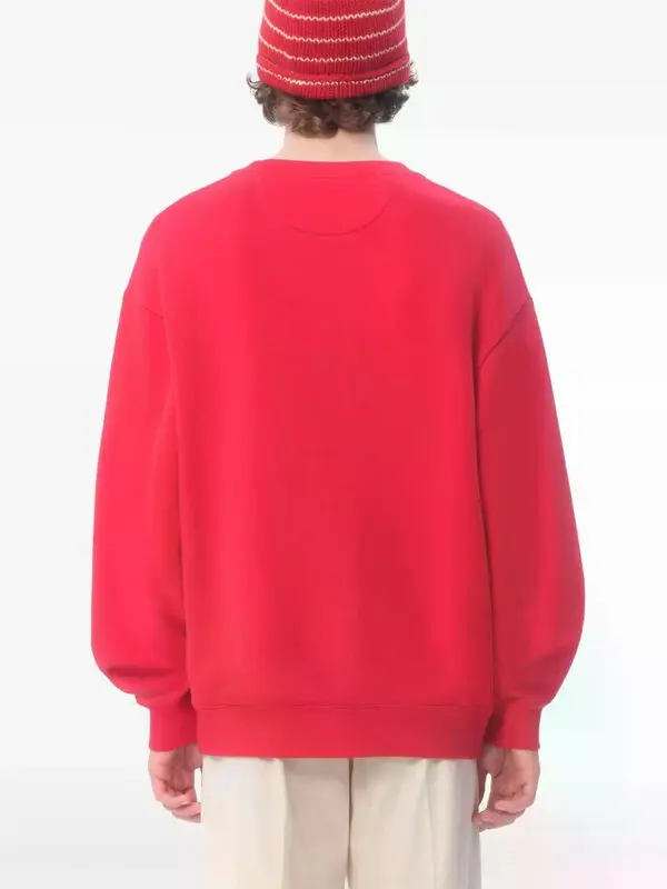 Valentino Garavani Crewneck Sweatshirt With Chez Print - Red