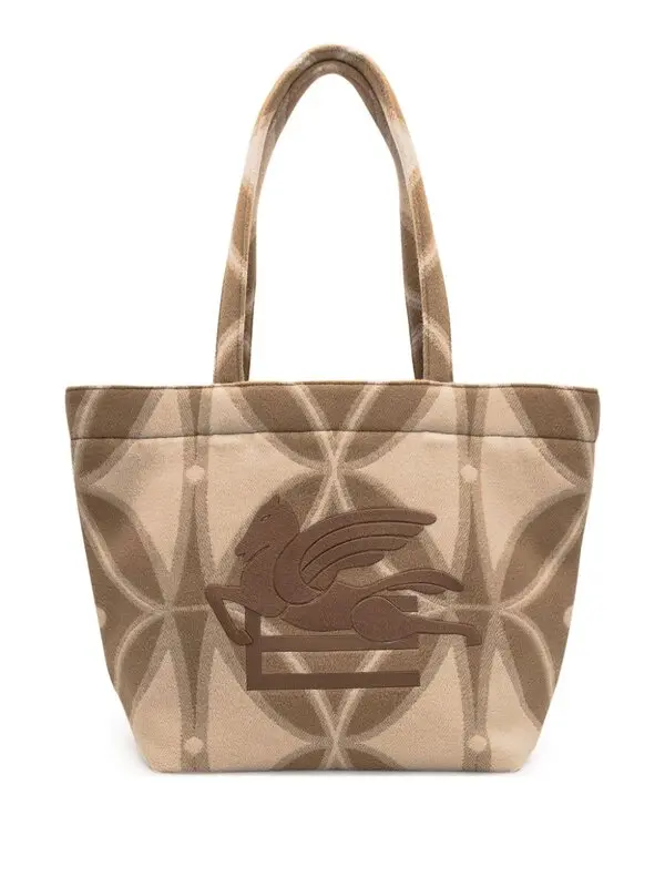 Etro Logo-embroidered Tote Bag - Neutrals