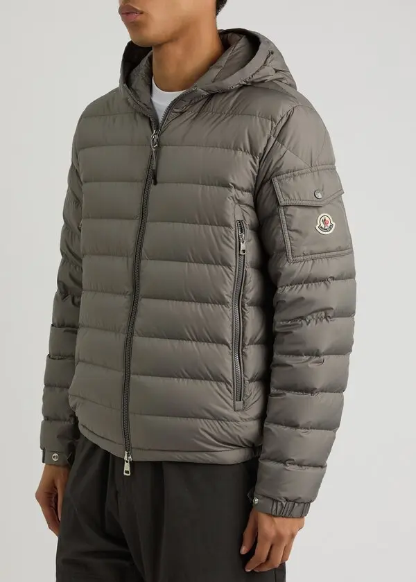 Moncler Galion Quilted Shell Jacket - Brown