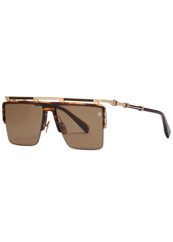 Balmain Triomphe Aviator Sunglasses - Gold