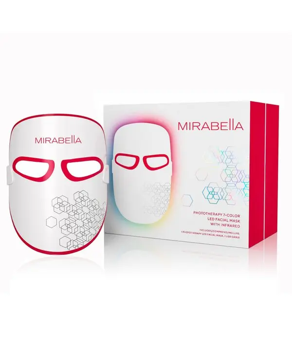 MIRABELLA Phototherapy 7-color Led Facial Mask With Near Infrared - Open White