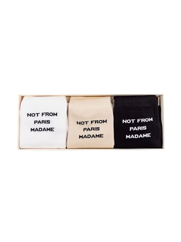 Drole De Monsieur Intarsia-knit Socks - Neutrals