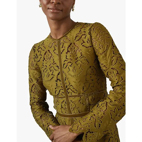 lk bennett green velvet dress Neve Green Velvet Halter Dress main image 0