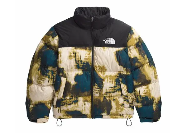The North Face 1996 Retro Nuptse Packable Jacket - Midnight Petrol Tnf Bleach Dye Print/tnf Black