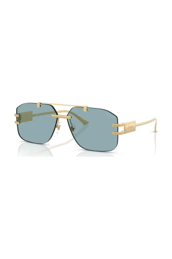 Versace Irregular Gold Metal Frame Sunglasses - Blue