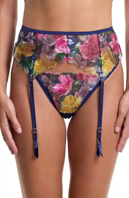 Hanky Panky Wildly Bloom Garter Belt - Dark Sky (blue)