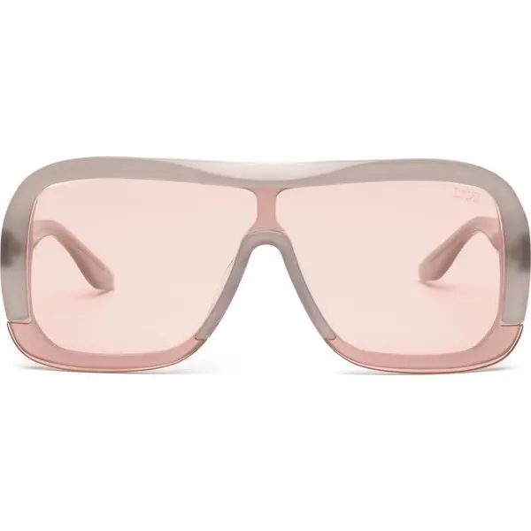 Dezi Afters Shield Sunglasses - Gray / Warm Copper Brown