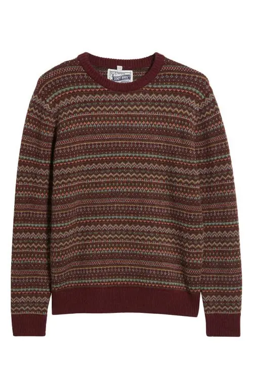 SCHOTT Fair Isle Wool Blend Sweater - Burgundy