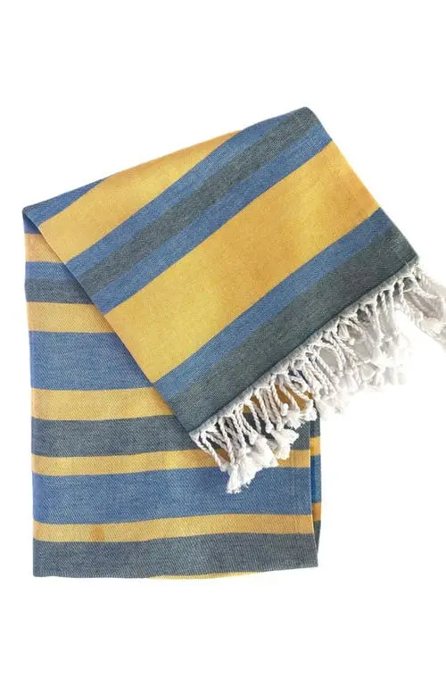 ECO HILANA Samara Striped Turkish Towel - Blue & Yellow