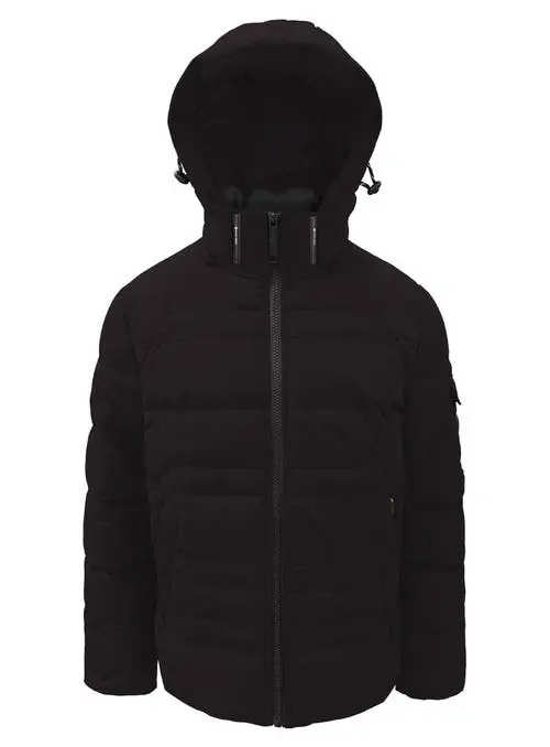 POINT ZERO Nitehawk Engineered Quilted Puffer With Hood - Black