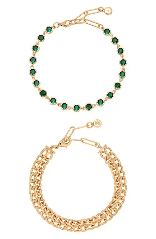 Ettika Emerald City Chain Bracelet Set - Green