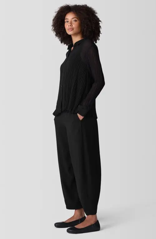 Eileen Fisher Textured Silk Button-up Shirt