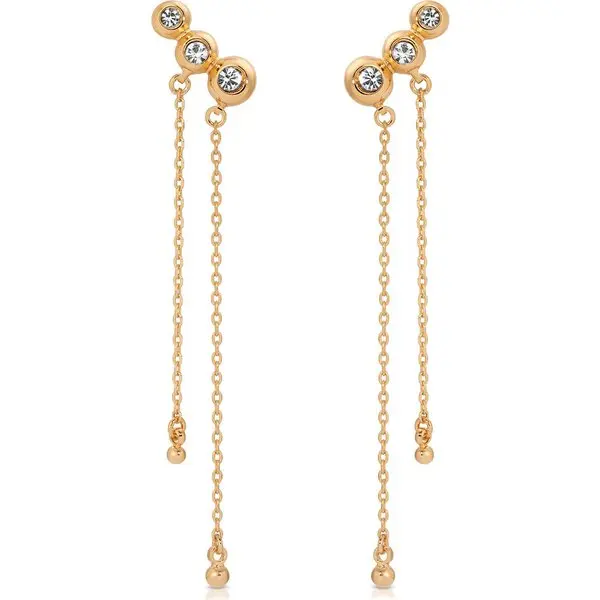 Ettika Deco Crystal Drop Earrings - Gold