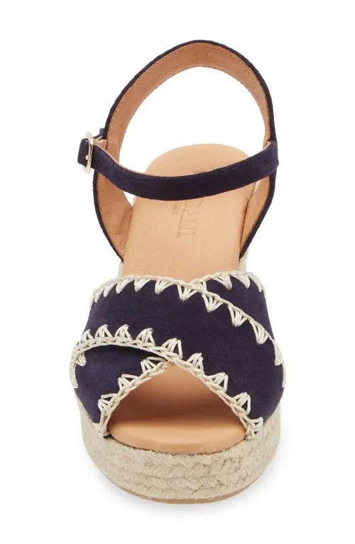 Cordani Ember Espadrille Platform Wedge Sandals - Navy Suede
