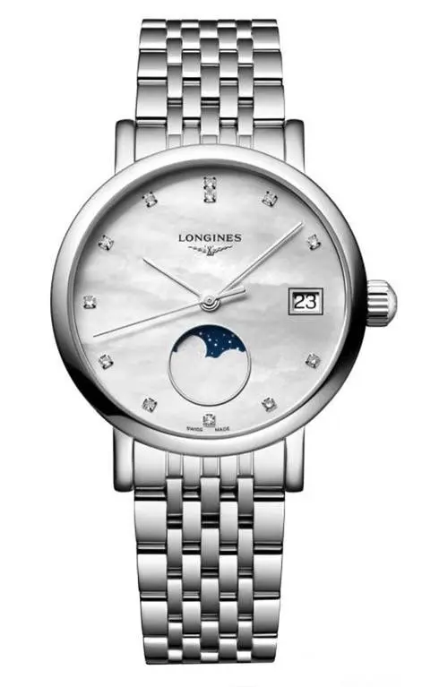 LONGINES Moonphase Bracelet Watch - White Mother-of-pearl