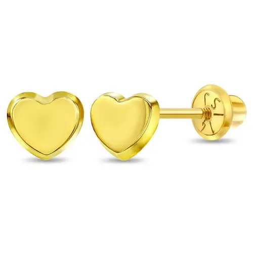 IN SEASON JEWELRY 14k Yellow Heart Stud Earrings - Gold