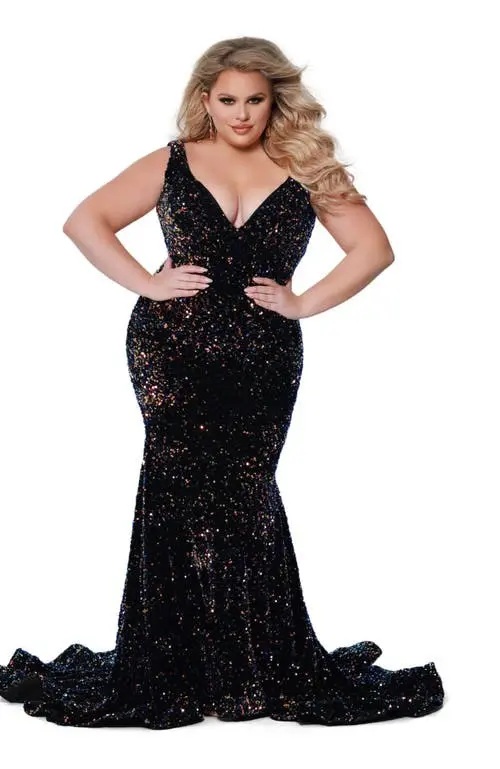 SYDNEY'S CLOSET Sequin Mermaid Evening Gown - Supernova