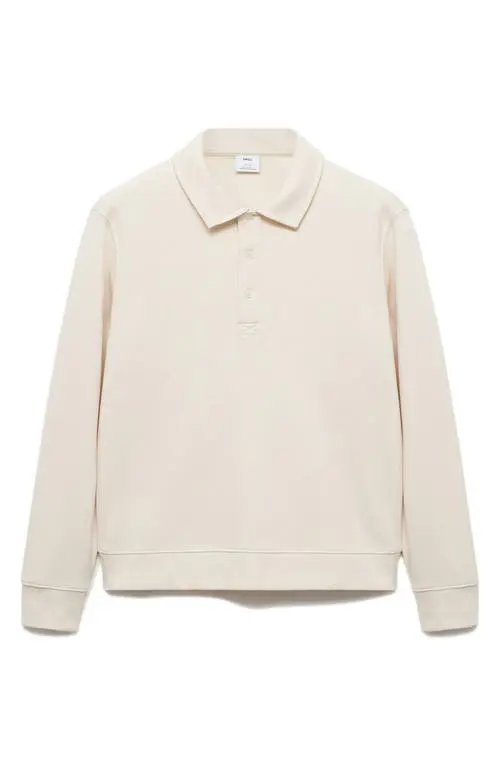 Mango Cotton Blend Polo Sweatshirt - Ecru