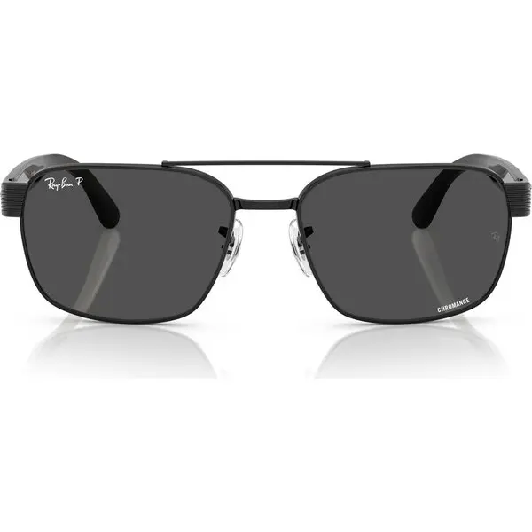 Ray-ban 61mm Chromance Polarized Square Sunglasses - Black