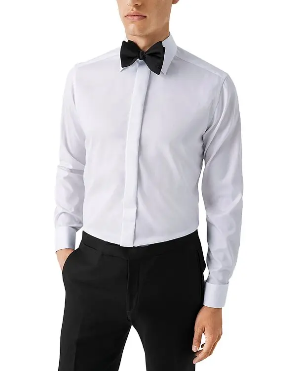 Eton Contemporary Fit Twill Fly Front Formal Shirt - White
