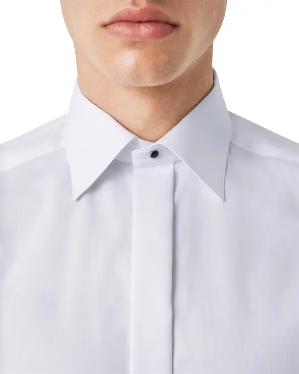 Eton Contemporary Fit Twill Fly Front Formal Shirt - White