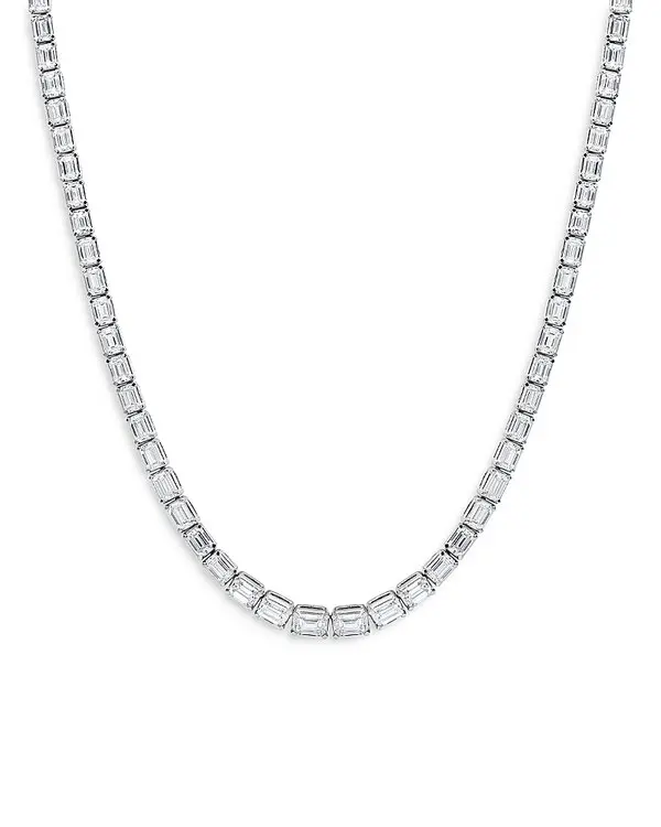 Bloomingdale'S 18k Gold Lab Grown Diamond Tennis Necklace - White