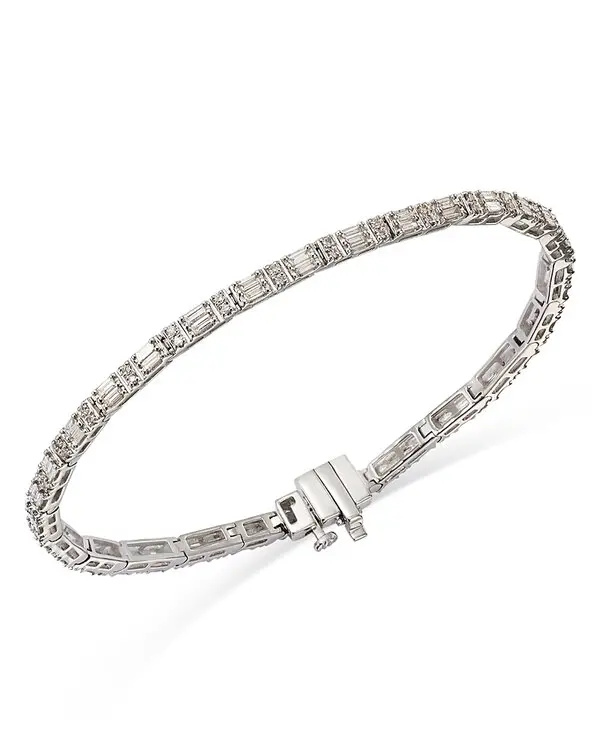 Bloomingdale'S Diamond Round & Baguette Tennis Bracelet, 1.4 Tcw - White